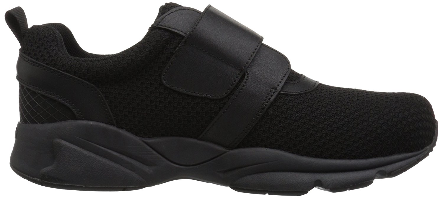 Propét Mens STABILITY Fabric Low Top Buckle Fashion Sneakers, Black ...