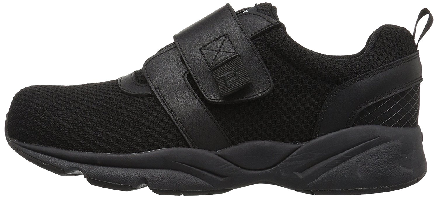 Propét Mens STABILITY Fabric Low Top Buckle Fashion Sneakers, Black ...