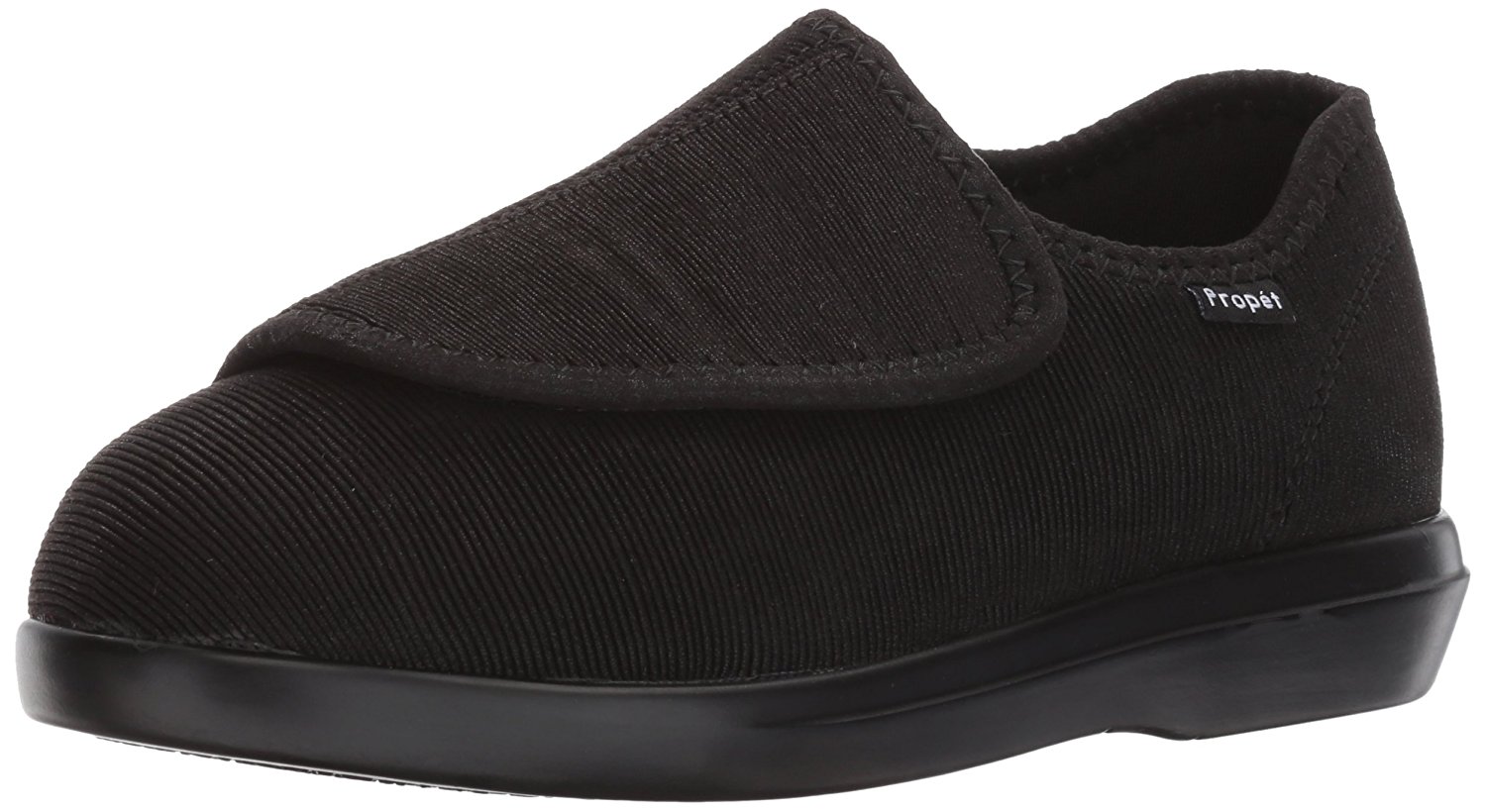 Propét Mens cush n foot Closed Toe Slip On Slippers, Black Corduroy ...
