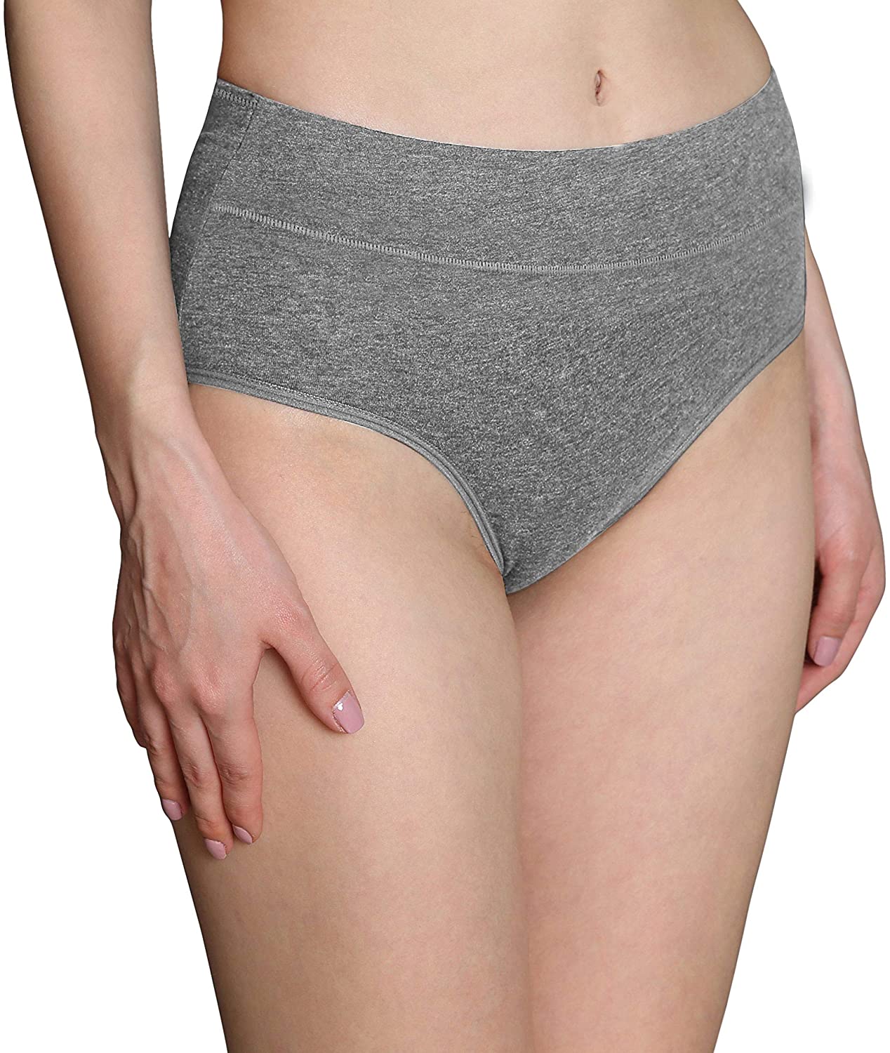 Womens Underwear Cotton Mid Waist No Muffin Top Full Black Size X