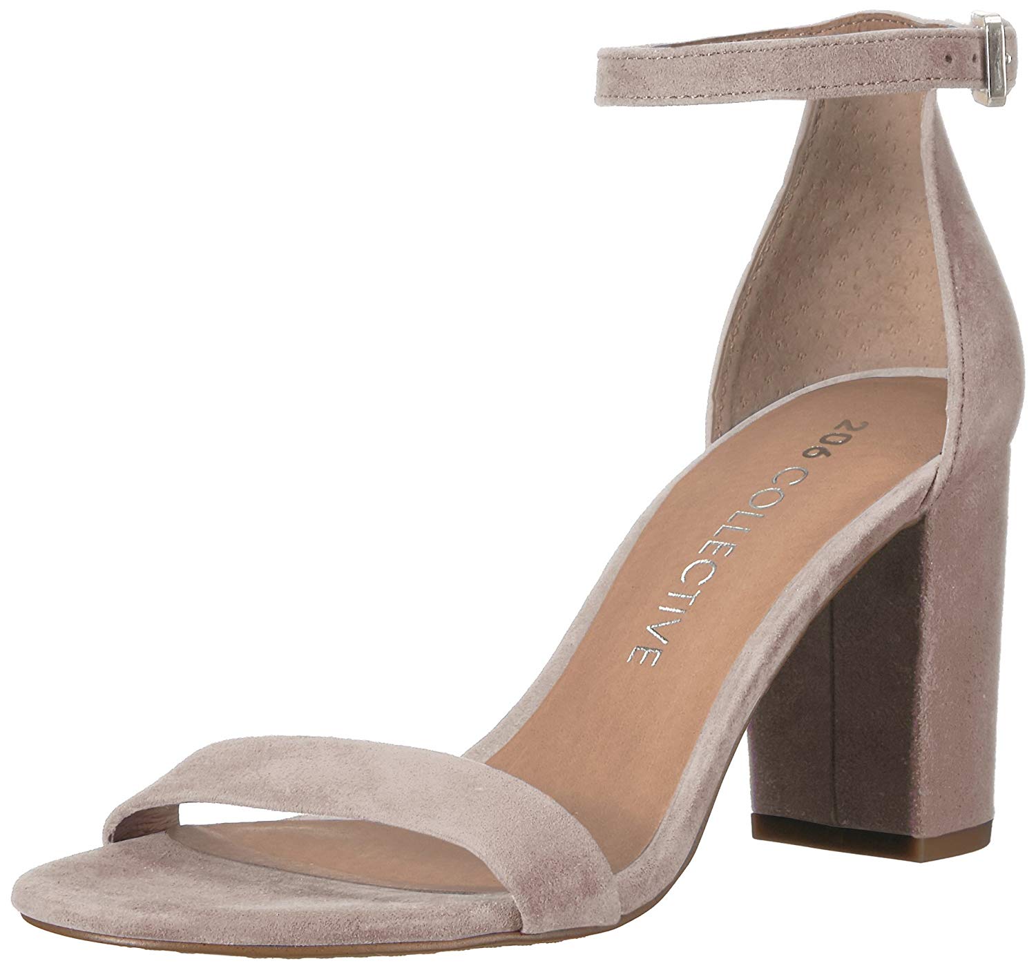 206 Collective Women's Loyal Block Heel Dress Sandal-High, Blush Suede ...