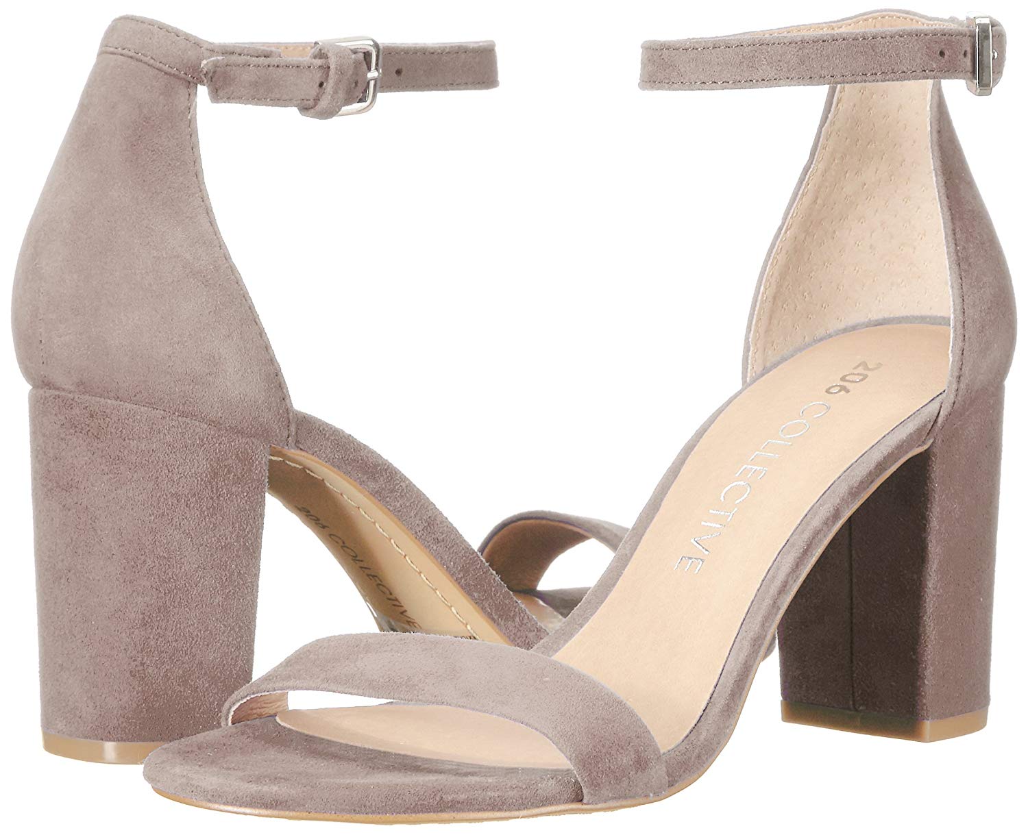 206 Collective Women's Loyal Block Heel Dress Sandal-High, Blush Suede ...