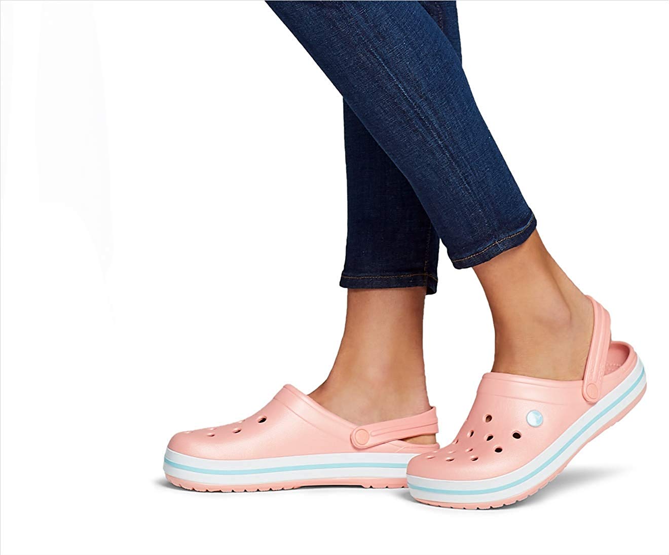 Crocs Womens Crocbrabd Low Top Slip On Walking Shoes White Size 9 0