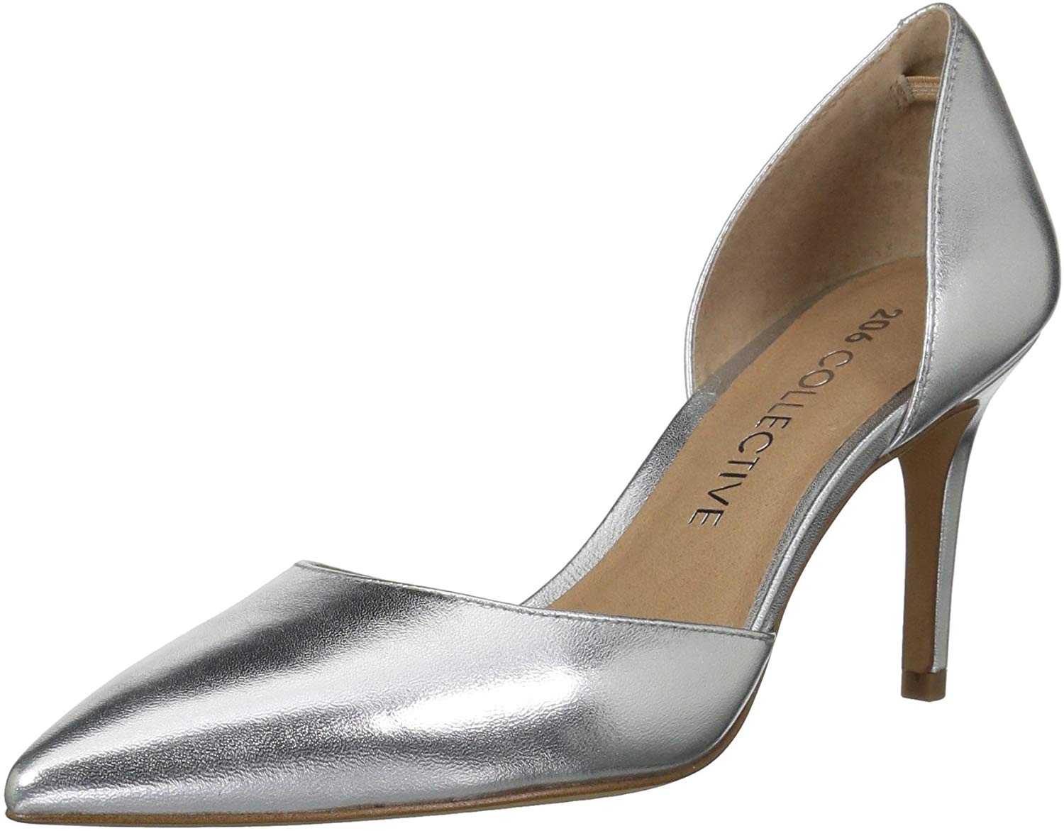 206 Collective Women's Adelaide D'Orsay Dress Pump, Silver Leather ...