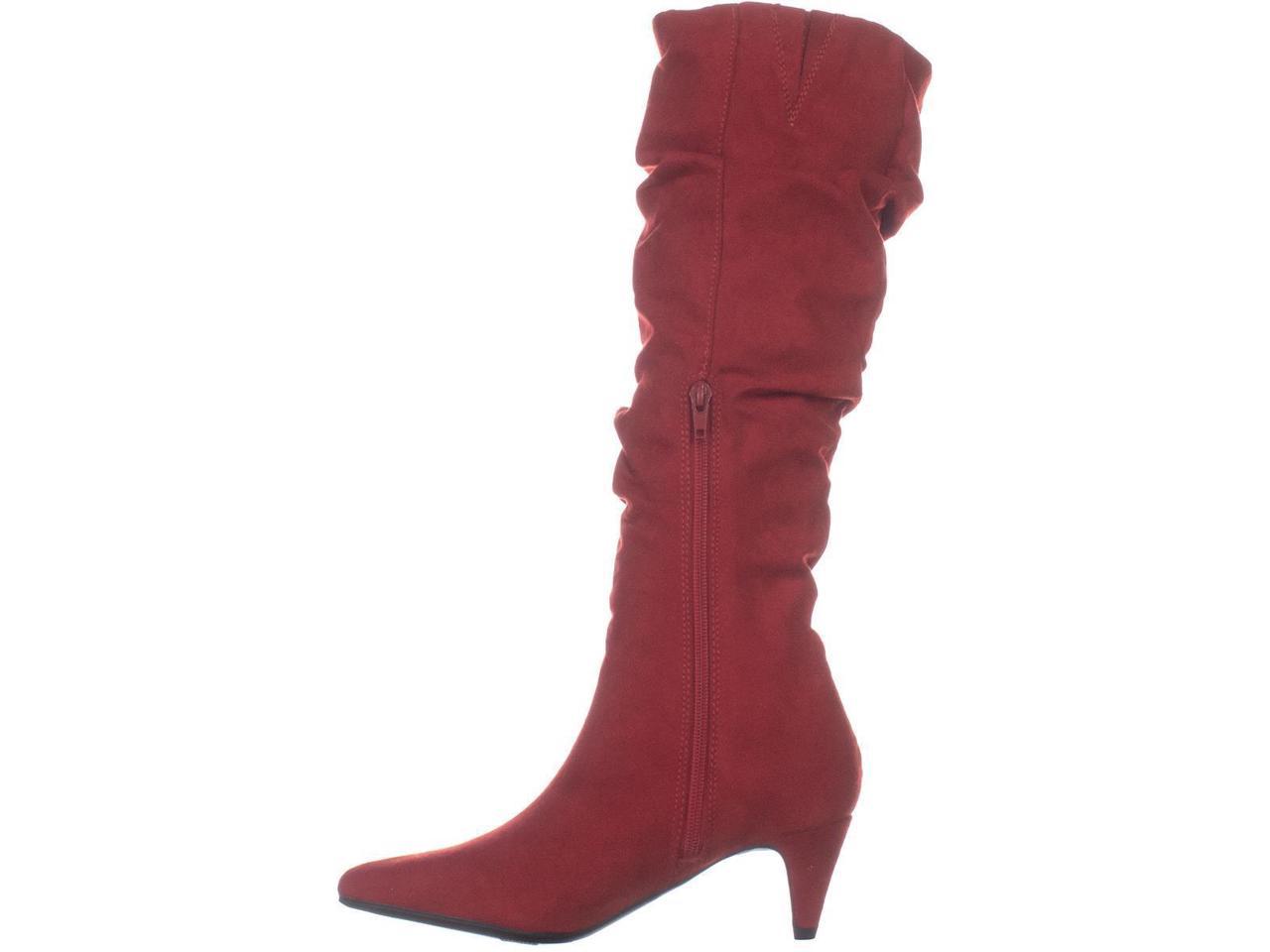 Bar III Womens Edina Fabric Pointed Toe Knee High Fashion BOOTS Red ...