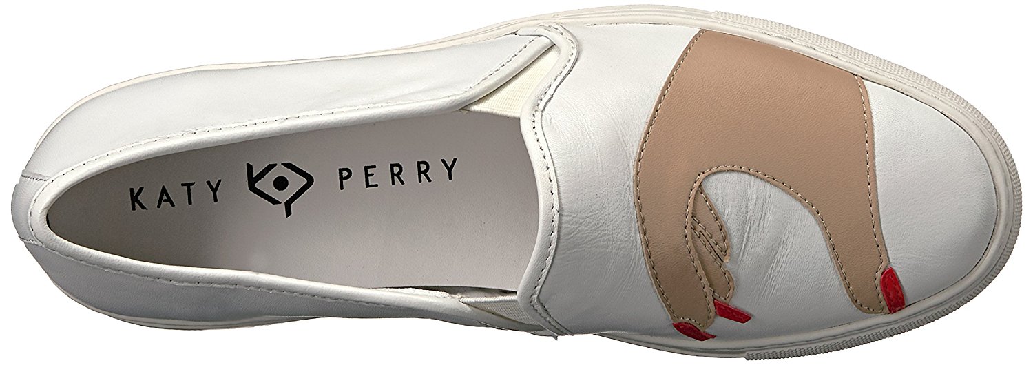 Katy Perry Womens the heart sneaker Leather Low Top Slip On, White ...