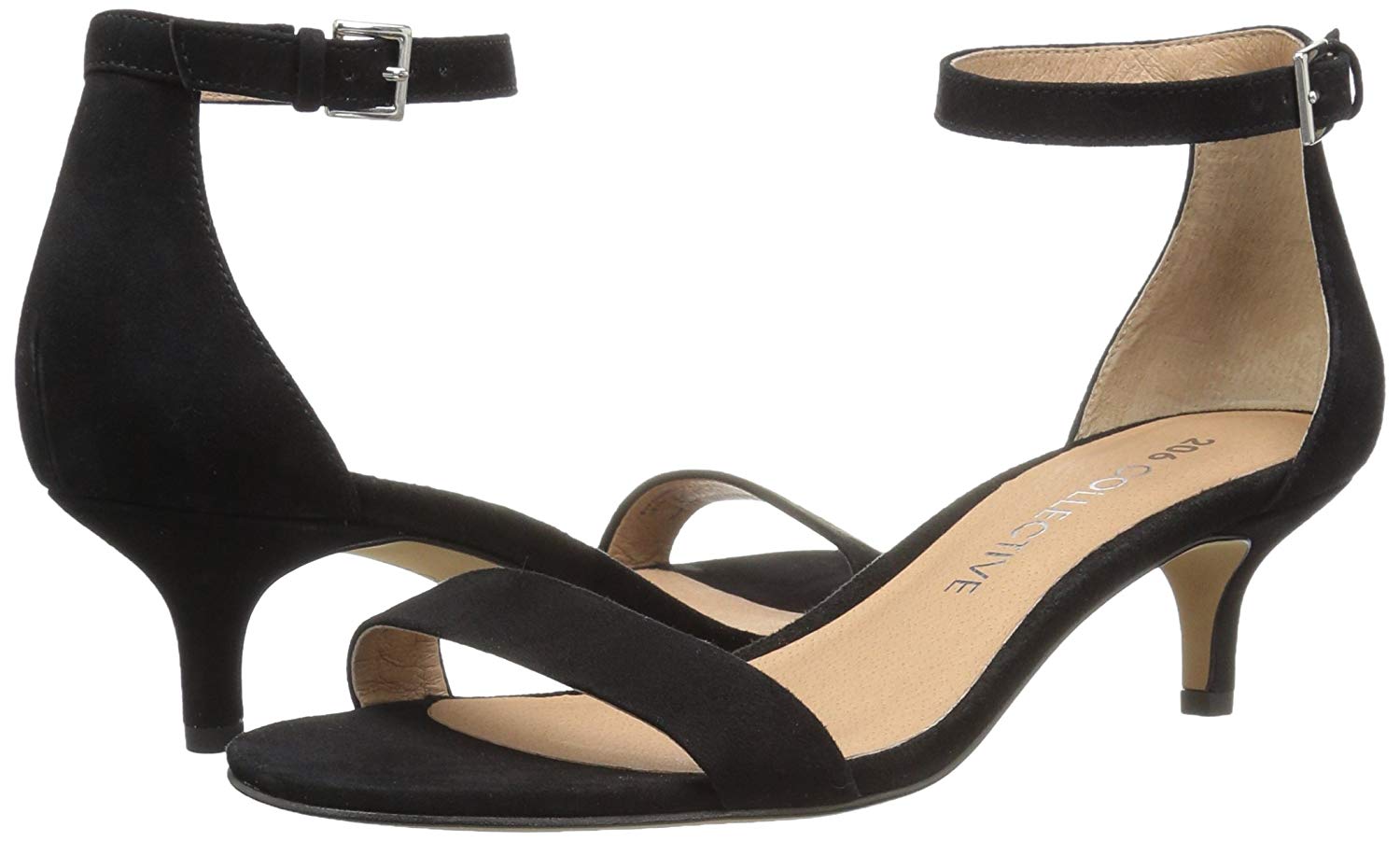 Brand - 206 Collective Women's Eve Stiletto Heel, Black Suede, Size 8.5 ...