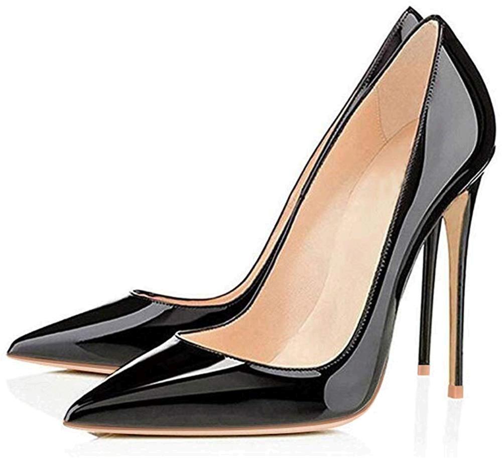 Elisabet Tang High Heels Womens Pointed Toe Slip On Stilettos Black