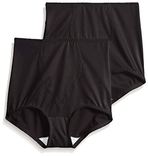 Hanes Shapewear Womens Light Control 2 Pack Tummy Black Black Size 3