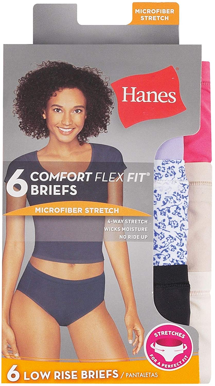 Hanes Womens Comfort Flex Fit Microfiber Brief Panty Pack Assorted