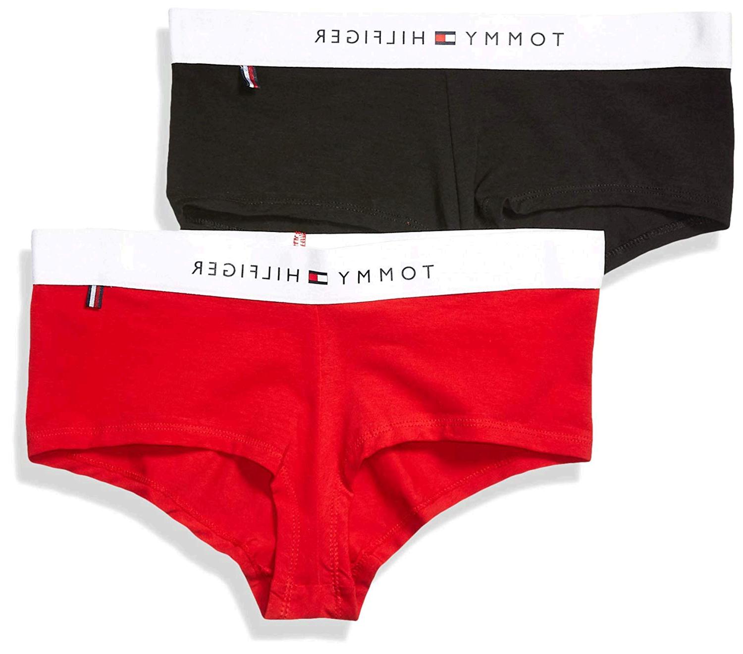 Tommy Hilfiger Women's Sporty Band Boyshort Underwear Panty,, Black ...