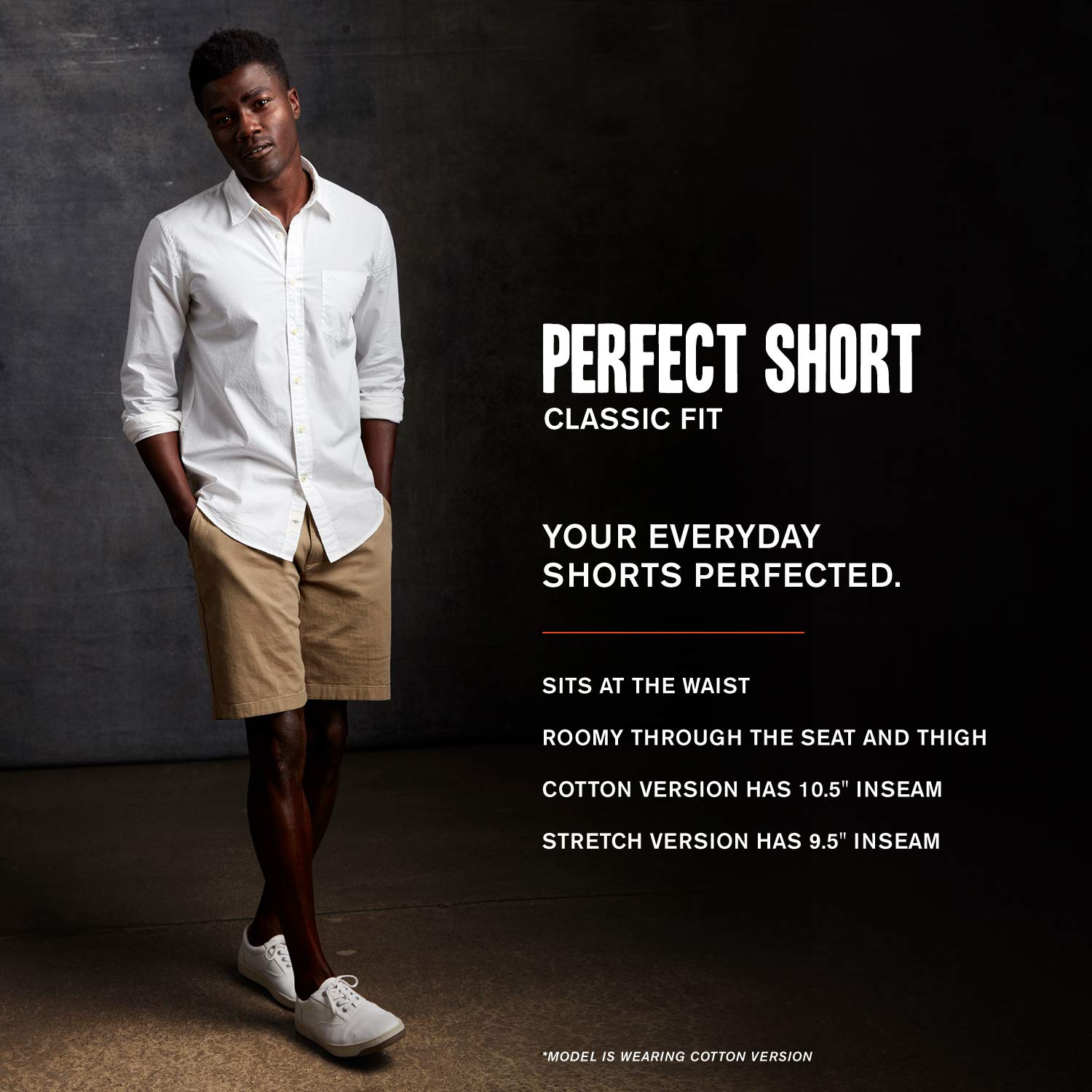 Dockers Men's Classic-Fit Perfect-Short - 42W - Black, Black (Cotton ...