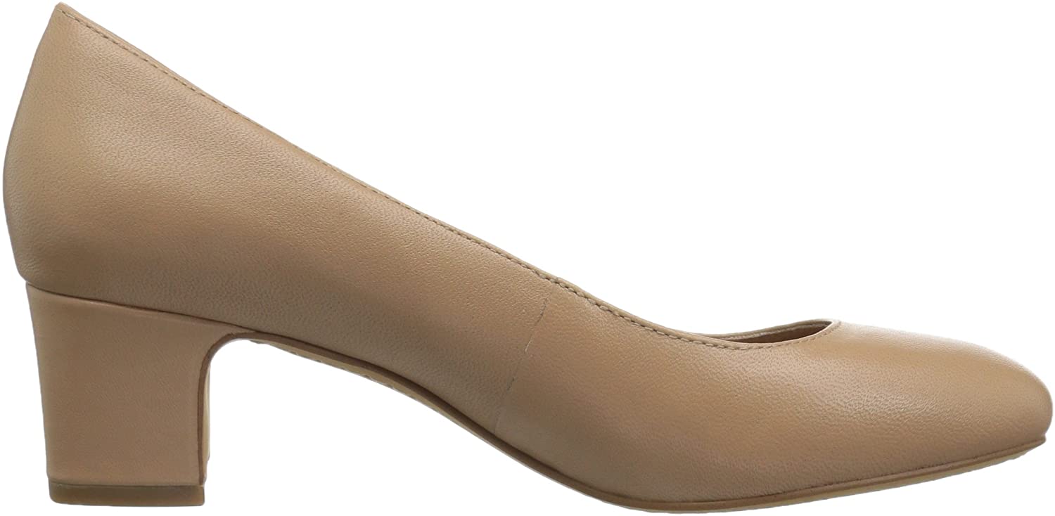 206 Collective Women's Merritt Round Toe Block Heel, Neutral Leather ...