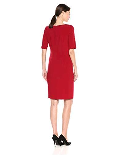 SOCIETY NEW YORK Women's Sheath Dress, Fashion Ruby, 4, Fashion Ruby ...