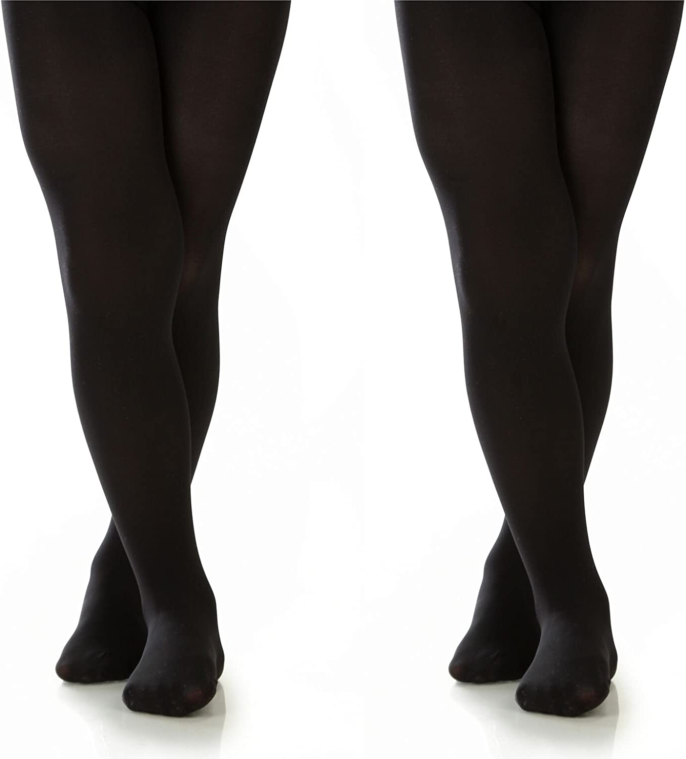 Silky Toes Girls Microfiber School Winter Opaque Footed Tights Black