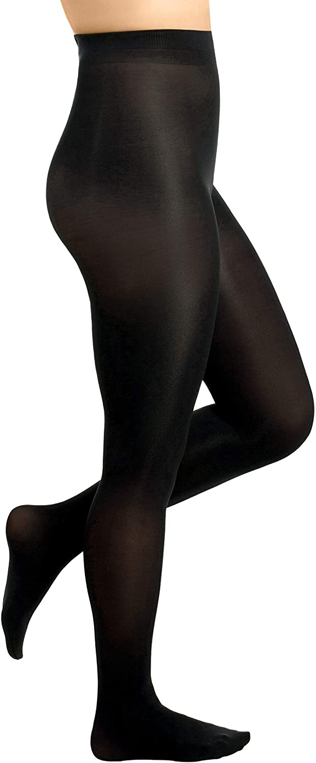 Silky Toes Girls Microfiber School Winter Opaque Footed Tights Black