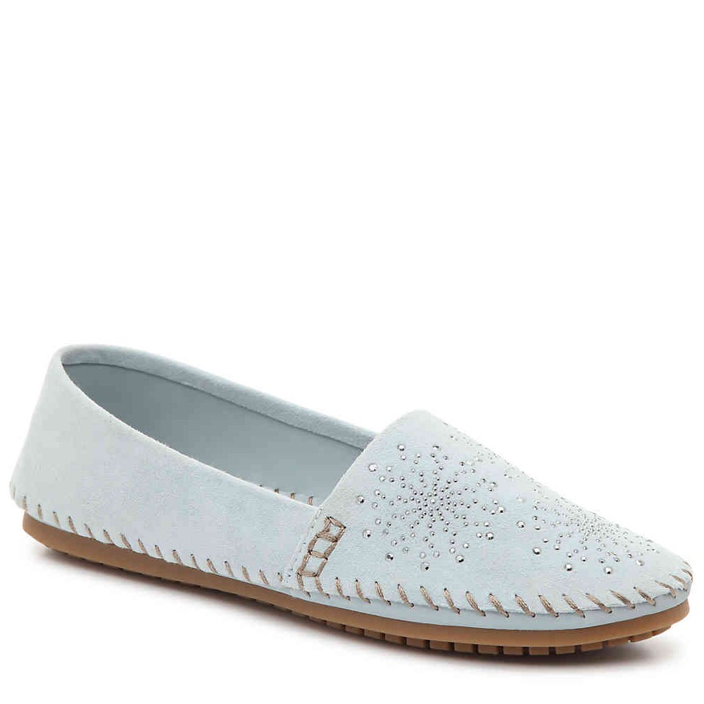 Adam Tucker Womens Stardust 14 Suede Almond Toe Ballet Flats, Sky Blue ...
