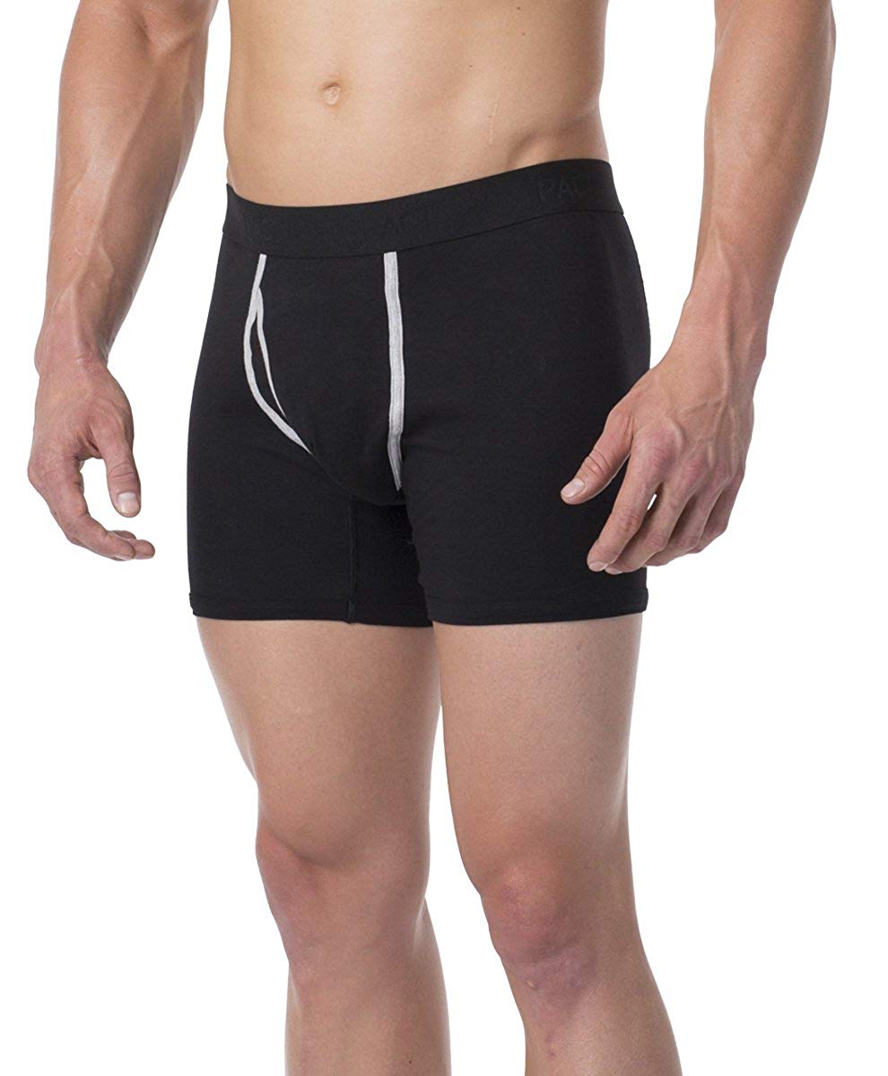 Pact Men's 2-Pack Organic Cotton Stretch Boxer Brief, Black, Size Large ...