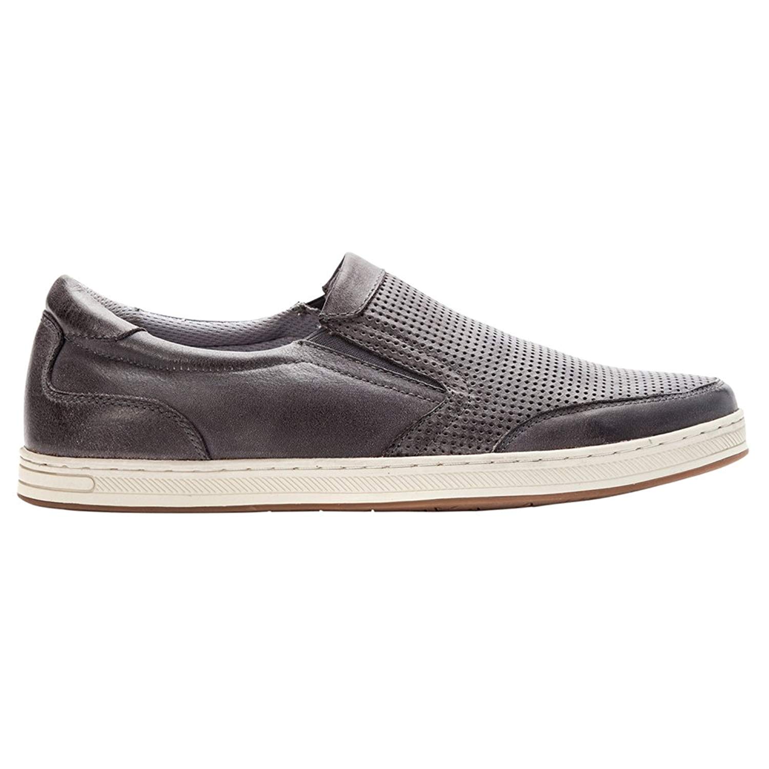 Propét Mens Logan Leather Low Top Slip On Fashion Sneakers, Grey, Size ...