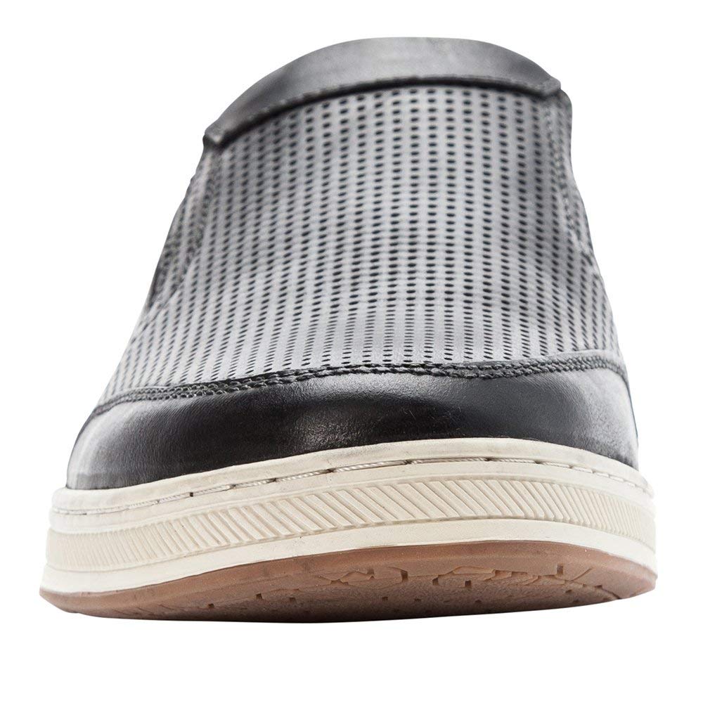 Propét Mens Logan Leather Low Top Slip On Fashion Sneakers, Black, Size ...