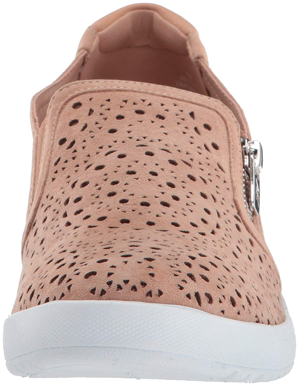Anne Klein Womens Yvette Leather Low Top Zipper Fashion Sneakers, Pink ...