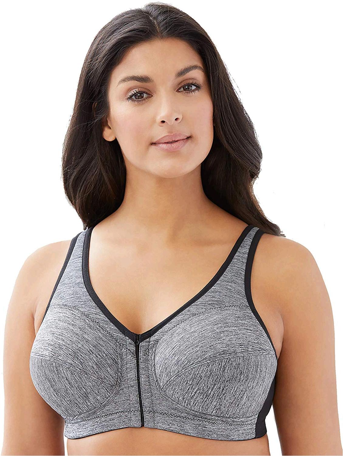 Glamorise Womens Plus Size Full Figure Magiclift Gray Heather Size