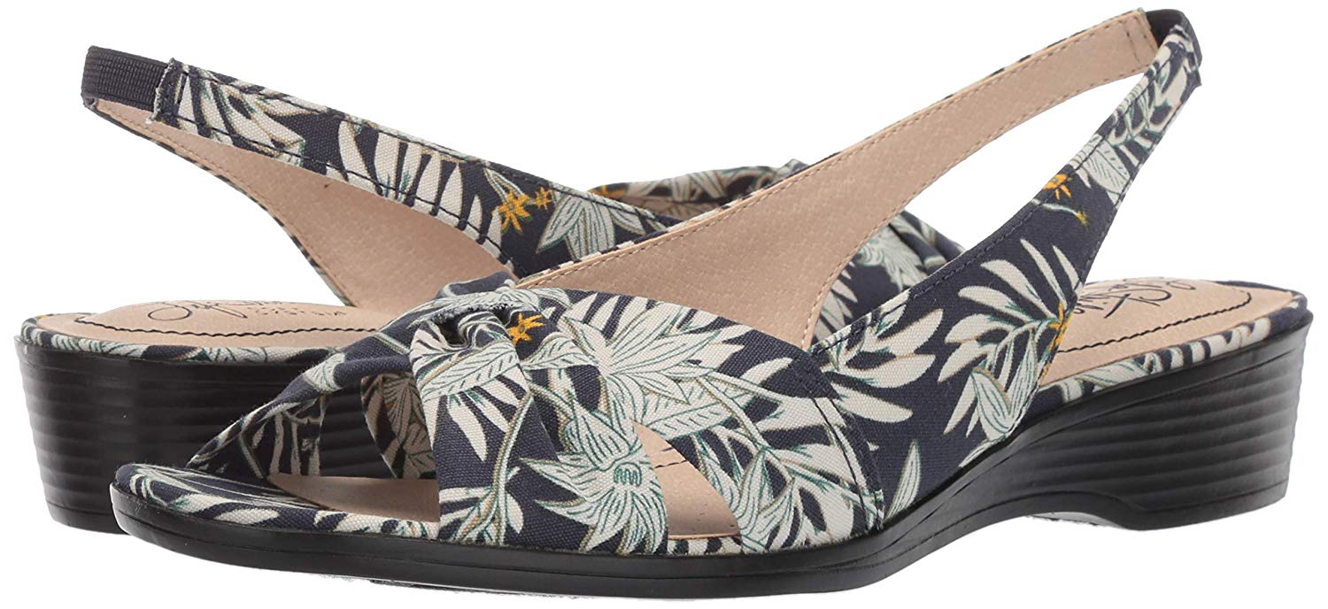 LifeStride Women's Mimosa 2 Flat Sandal Navy Multi 8 N US, Navy Multi ...