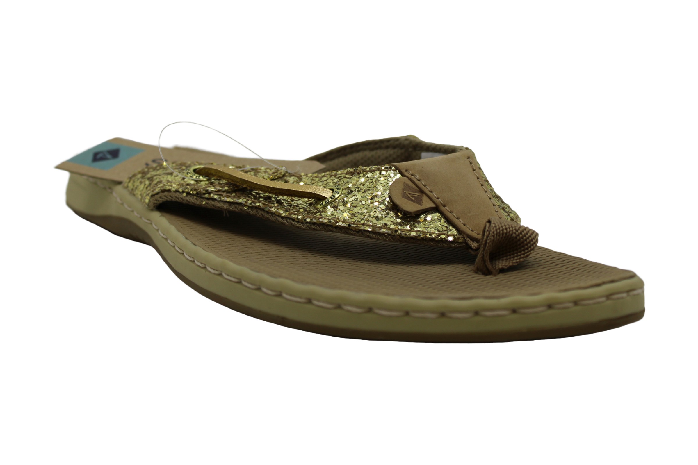 Sperry Top-Sider Women's Seafish Marinier Stripe Flip Flop, Gold, Size ...