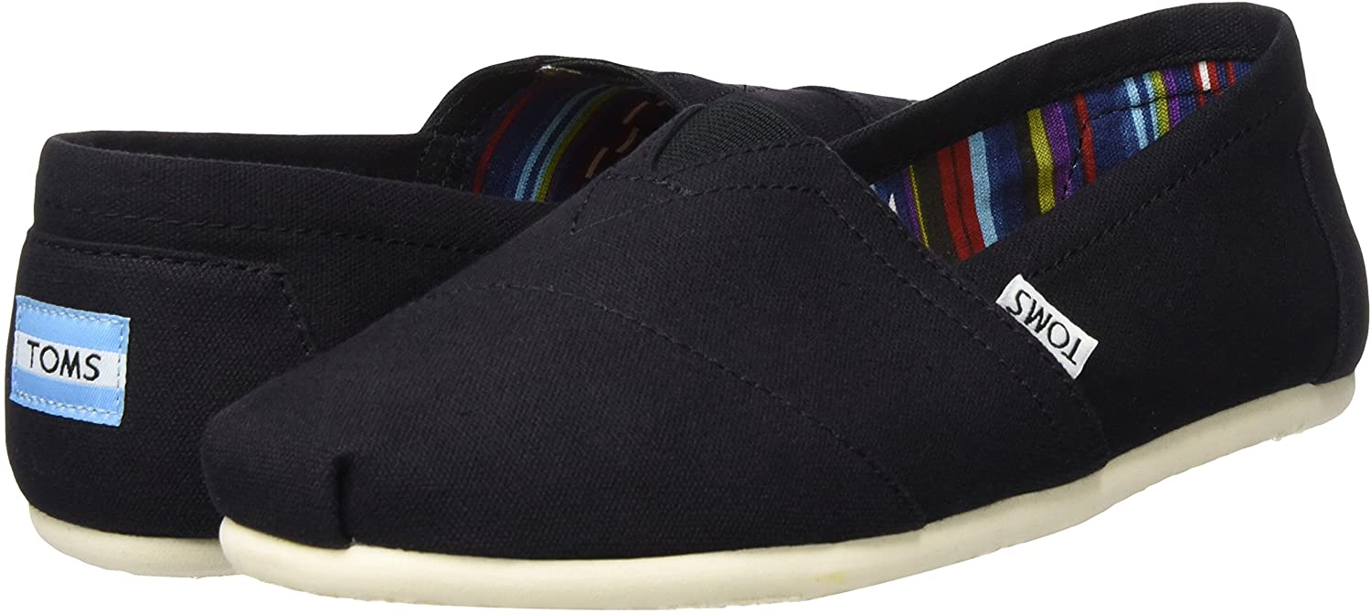 Toms Women's Shoes Canvas Closed Toe Loafers Black Size 5.5 for sale ...