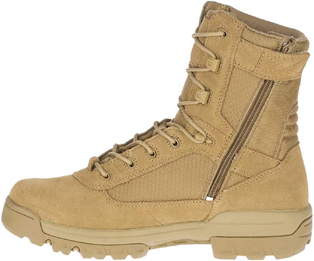 Bates Mens E02261 Leather Hight Top Lace Up Walking Shoes, Coyote, Size ...