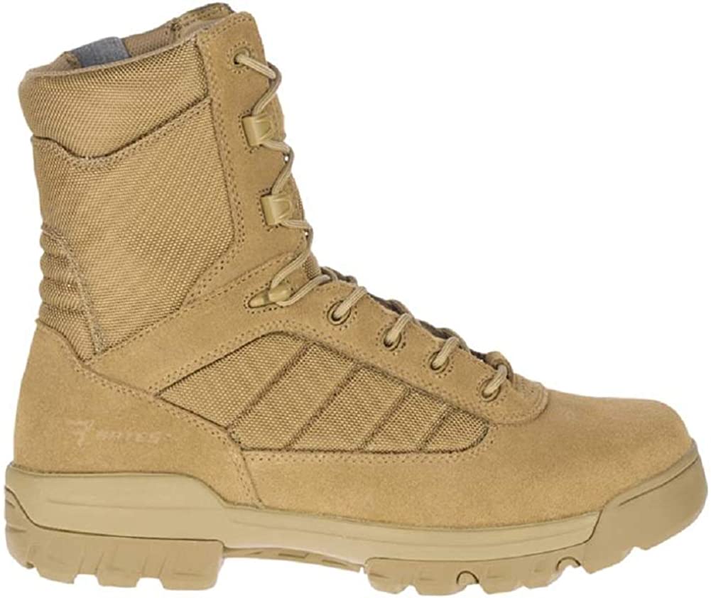 Bates Mens E02261 Leather Hight Top Lace Up Walking Shoes, Coyote, Size ...