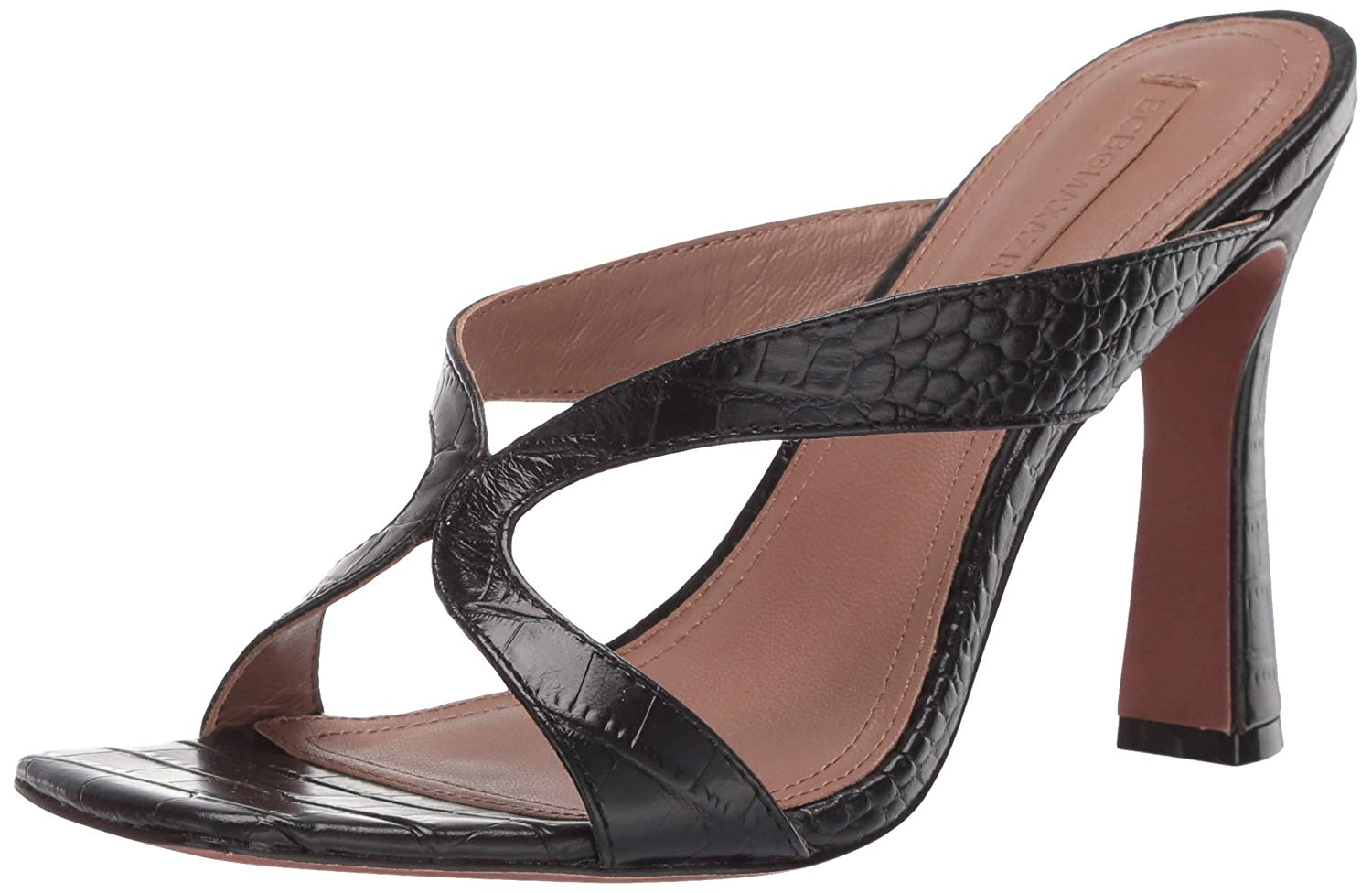 BCBGMAXAZRIA Women's INES Stiletto Mule Heeled Sandal, Black, Size 7.5 ...