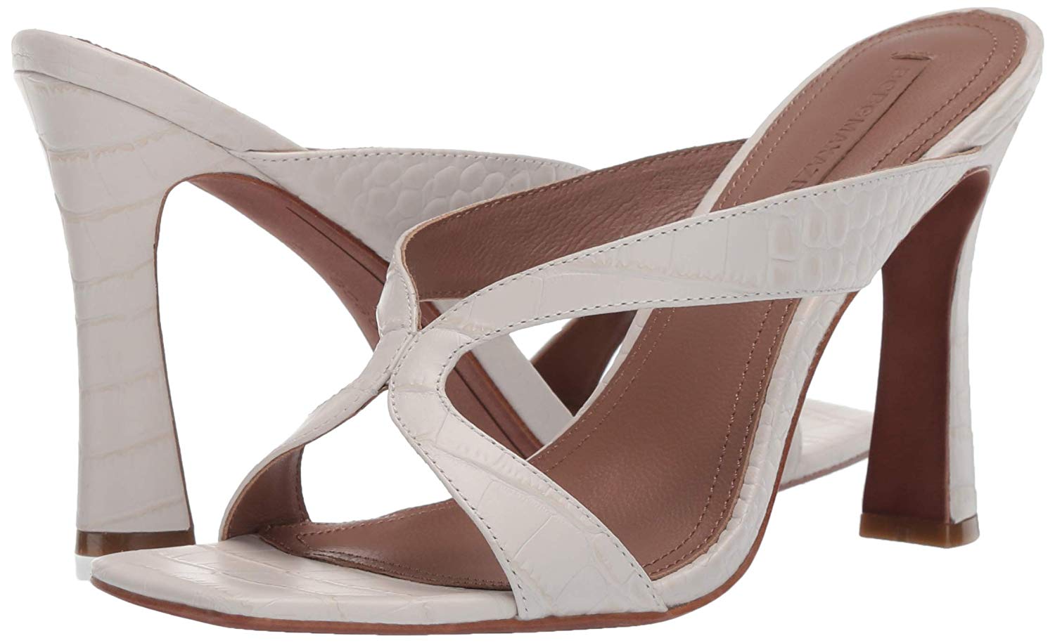 BCBGMAXAZRIA Women's INES Stiletto Mule Heeled Sandal, Chalk, Size 7.0 ...